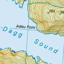 Dagg Sound, Southland - NZ Topo Map