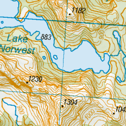 Lake Norwest, Southland - NZ Topo Map