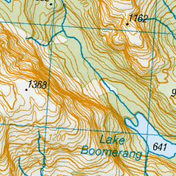 Lake Boomerang, Southland - NZ Topo Map