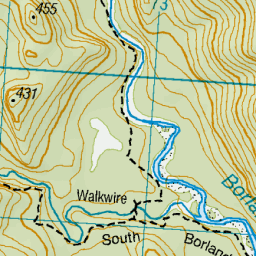 Borland Burn, Southland - NZ Topo Map