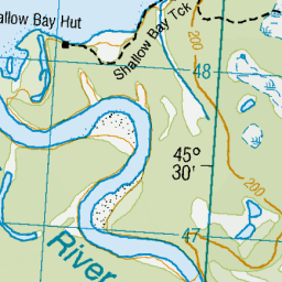 Shallow Bay Hut, Southland - NZ Topo Map