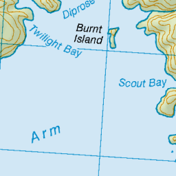 Burnt Island, Southland - NZ Topo Map
