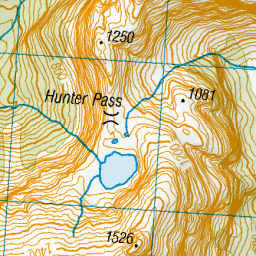 Hunter Pass, Southland - NZ Topo Map