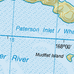 Mudflat Island, Southland - NZ Topo Map