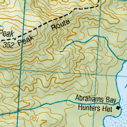 Abrahams Bay Hunters Hut, Southland - NZ Topo Map