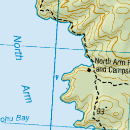 North Arm Hut, Southland - NZ Topo Map