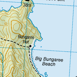 Big Bungaree Beach, Southland - NZ Topo Map