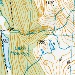 Lake Howden Hut, Southland - NZ Topo Map