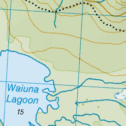 Waiuna Lagoon, Southland - NZ Topo Map