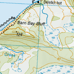 Barn Bay Bluff, West Coast - NZ Topo Map