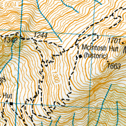 McIntyre Hut, Otago - NZ Topo Map