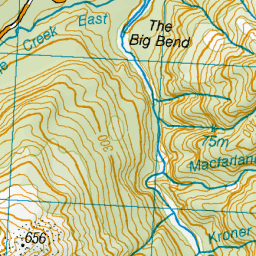 Macfarlane Creek, West Coast - NZ Topo Map