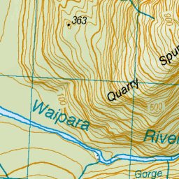 Waipara River, West Coast - NZ Topo Map