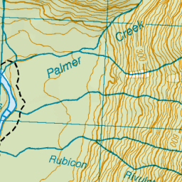 Rubicon Rivulet, West Coast - NZ Topo Map