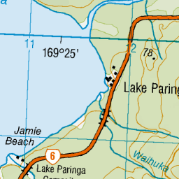 Jamie Beach, West Coast - NZ Topo Map