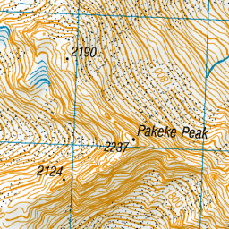 Pakeke Peak, Canterbury - NZ Topo Map