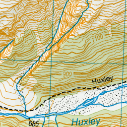 Huxley River, Canterbury - NZ Topo Map
