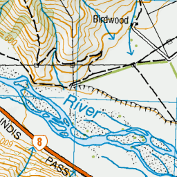 Birdwood, Canterbury - NZ Topo Map