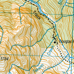 Douglas Rock Hut, West Coast - NZ Topo Map