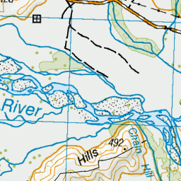 Ahuriri River, Canterbury - NZ Topo Map