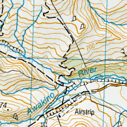 Awakino River West Branch, Canterbury - NZ Topo Map