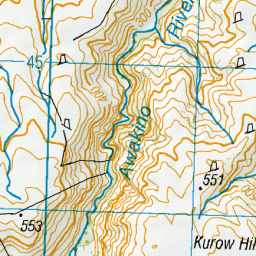 Awakino River, Canterbury - NZ Topo Map