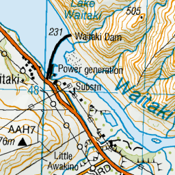 Waitaki Dam, Canterbury - NZ Topo Map