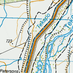 Tekapo River, Canterbury - NZ Topo Map