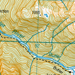 Top Butler Hut, West Coast - NZ Topo Map