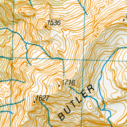 BUTLER RANGE, West Coast - NZ Topo Map
