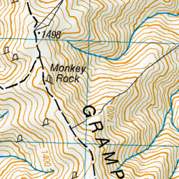 GRAMPIAN MOUNTAINS, Canterbury - NZ Topo Map