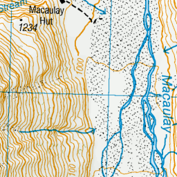 Macaulay Hut, Canterbury - NZ Topo Map