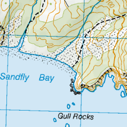 Sandfly Bay, Otago - NZ Topo Map