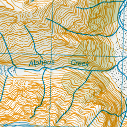 Alpheus Creek, West Coast - NZ Topo Map