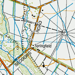 Springfield, Canterbury - NZ Topo Map