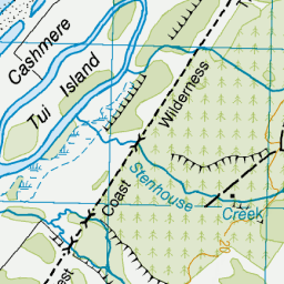 Tui Island, West Coast - NZ Topo Map