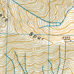 Walkers Spur, Canterbury - NZ Topo Map