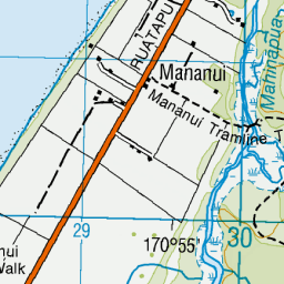 Mananui, West Coast - NZ Topo Map