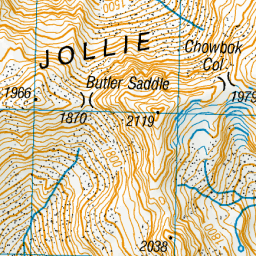 Butler Saddle, Canterbury - NZ Topo Map