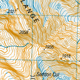 Seddon Col, West Coast - NZ Topo Map