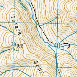 Totara Spur, Canterbury - NZ Topo Map