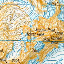 Jagged Peak, Canterbury - NZ Topo Map