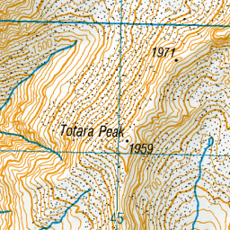 Totara Peak, Canterbury - NZ Topo Map