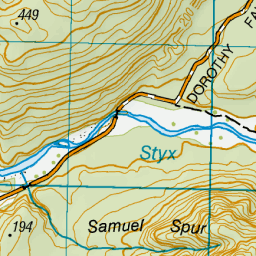 Styx River, West Coast - NZ Topo Map
