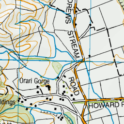 Orari Gorge, Canterbury - NZ Topo Map