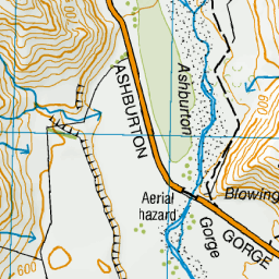 Ashburton Gorge, Canterbury - NZ Topo Map