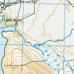 Upper Lake Heron, Canterbury - NZ Topo Map