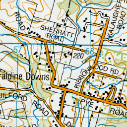 Geraldine Downs, Canterbury - NZ Topo Map