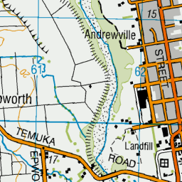 Temuka River, Canterbury - NZ Topo Map