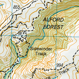 ALFORD FOREST, Canterbury - NZ Topo Map